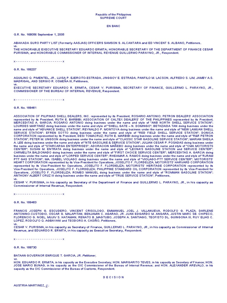 Abakada v. Executive Sec | PDF | Value Added Tax | Taxes