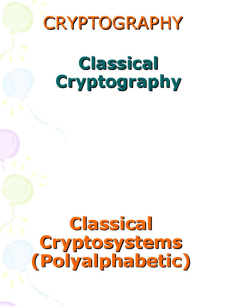 L-3- Classical Ciphers 2 | PDF | Cipher | Cryptography