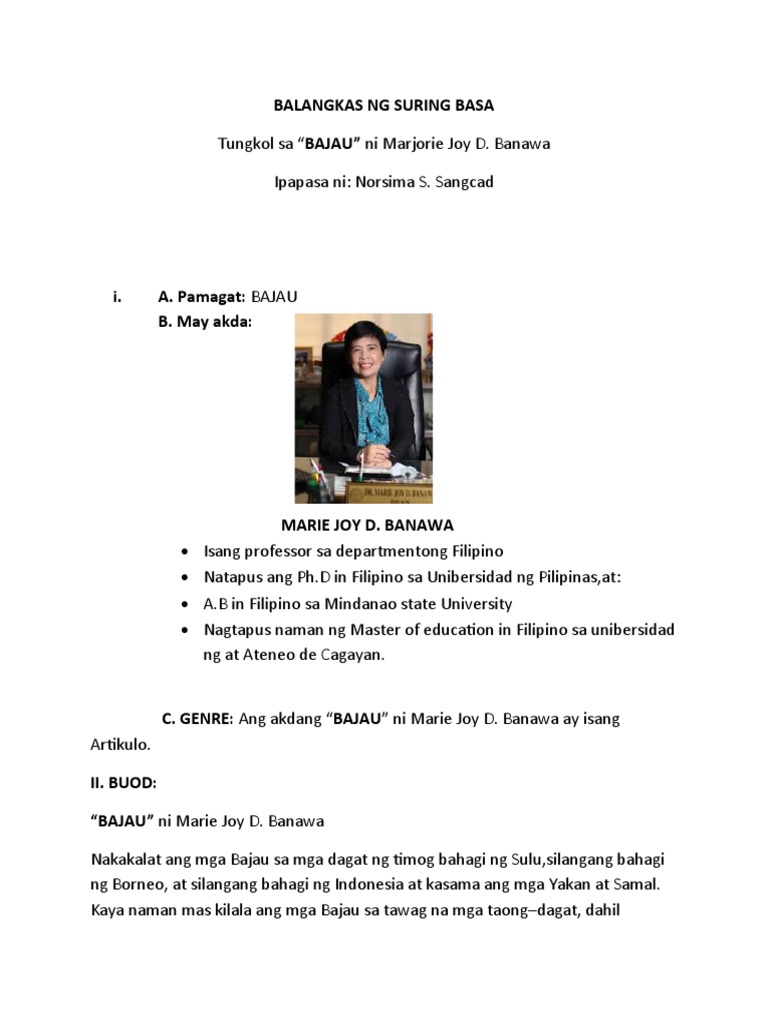 Balangkas NG Suring Basa | PDF
