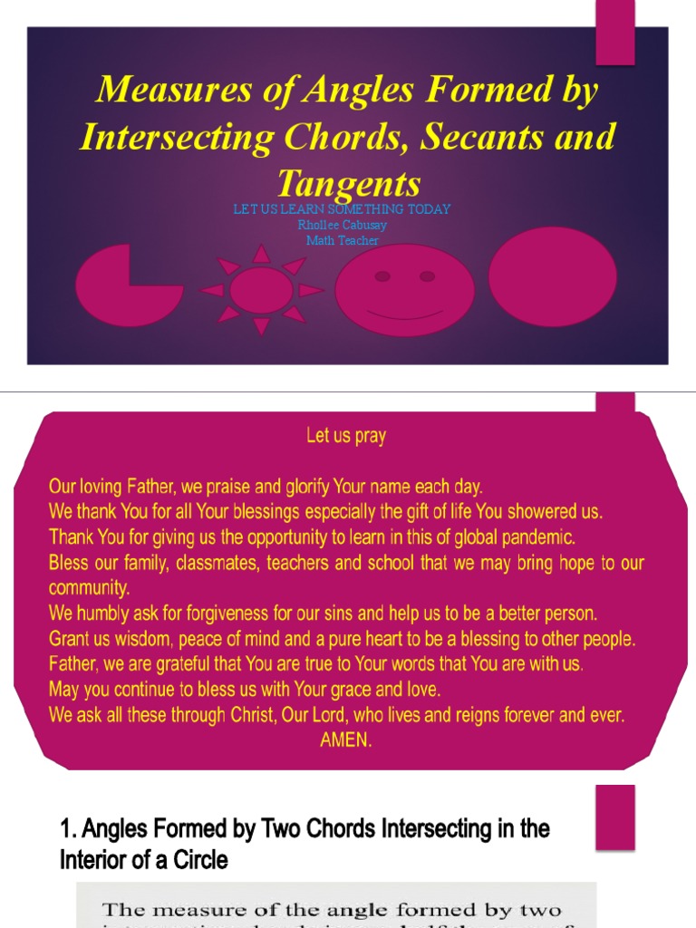 4-7-Angles Formed by Chords, Tangents & Secants | PDF