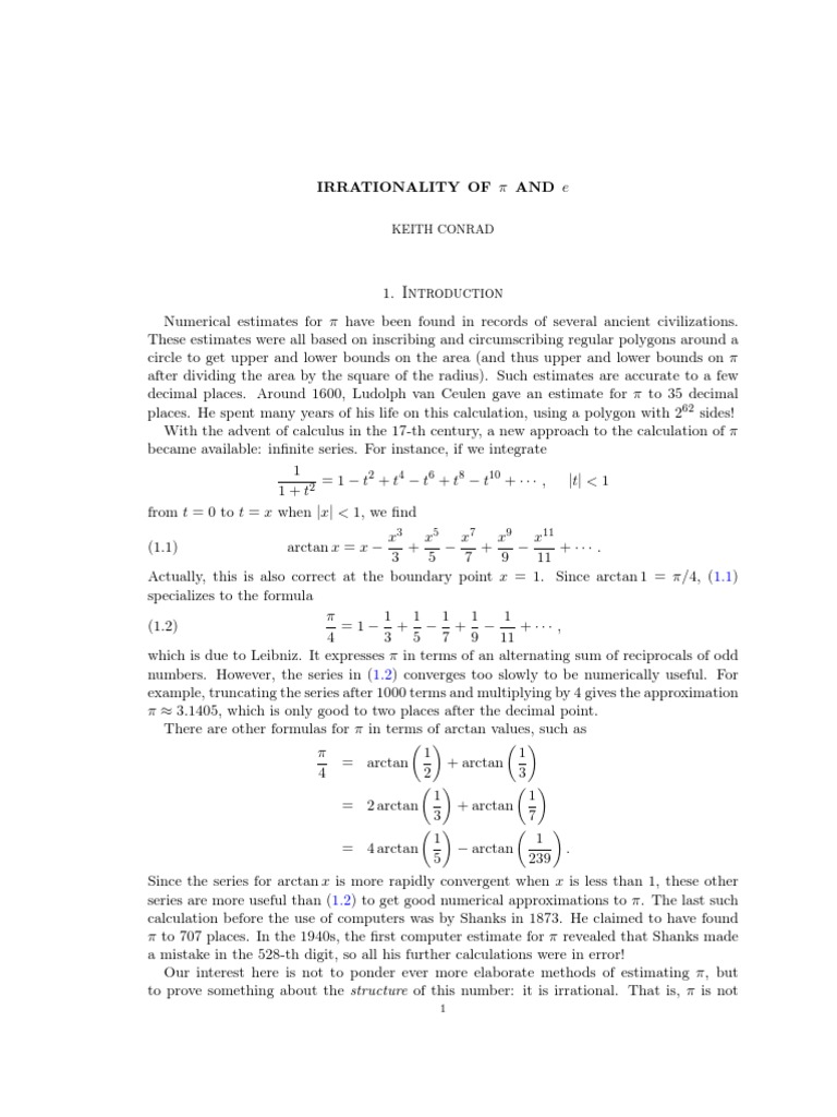 Irrational | PDF | Pi | Numbers