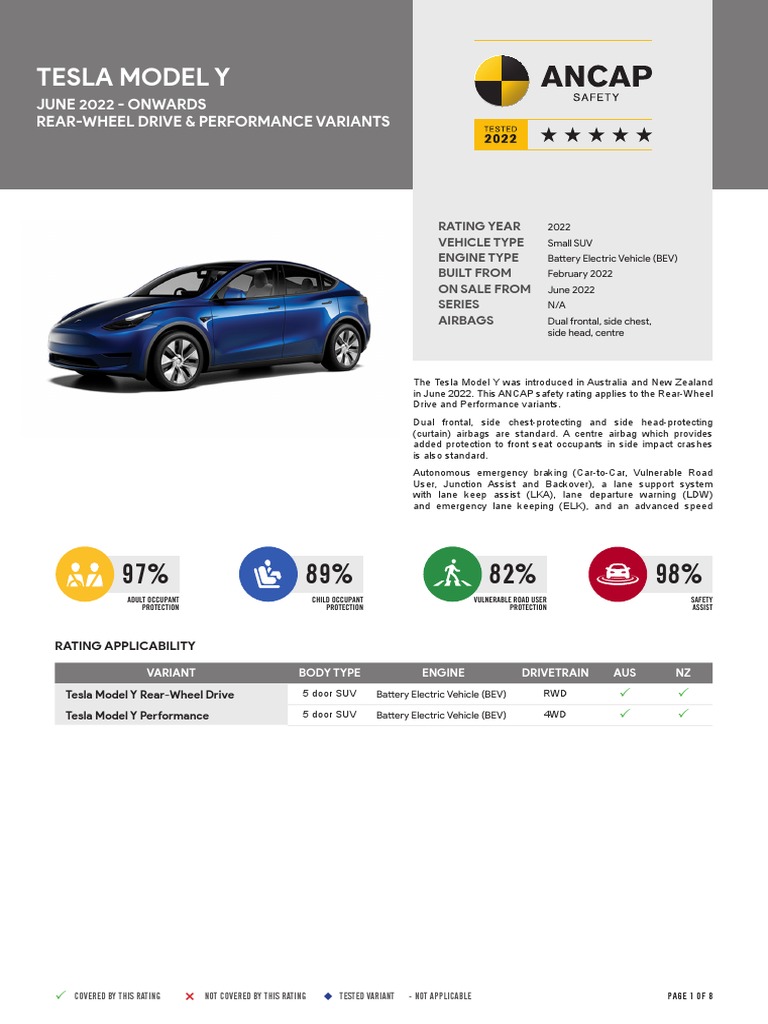 Tesla Model y Ancap | PDF | Seat Belt | Airbag