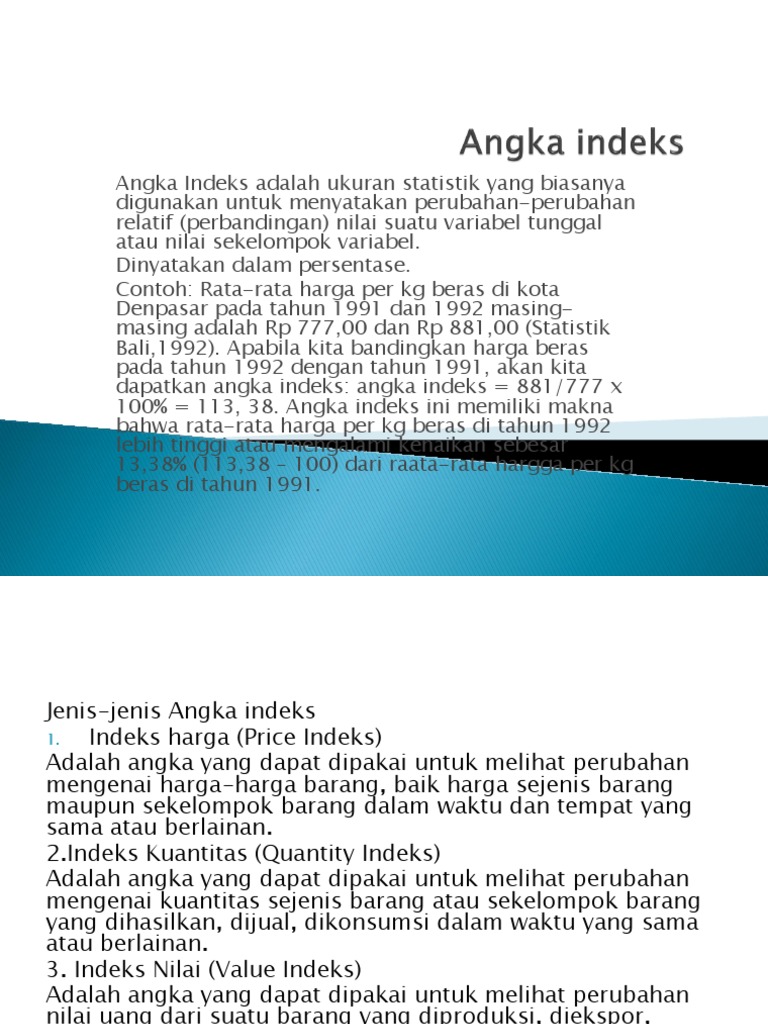 Angka Indeks | PDF