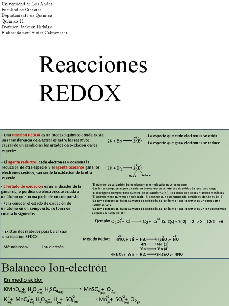 Reacciones Redox Ii Descargar Gratis Pdf Redox Compuestos Químicos