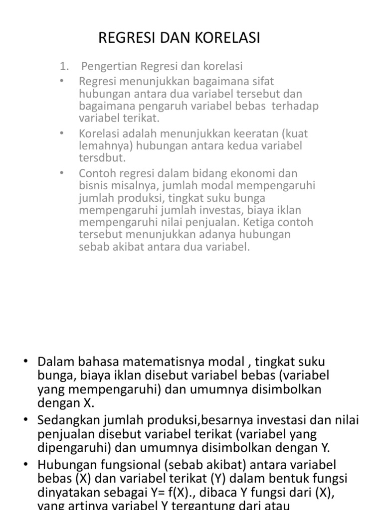 Regresi Dan Korelasi | PDF