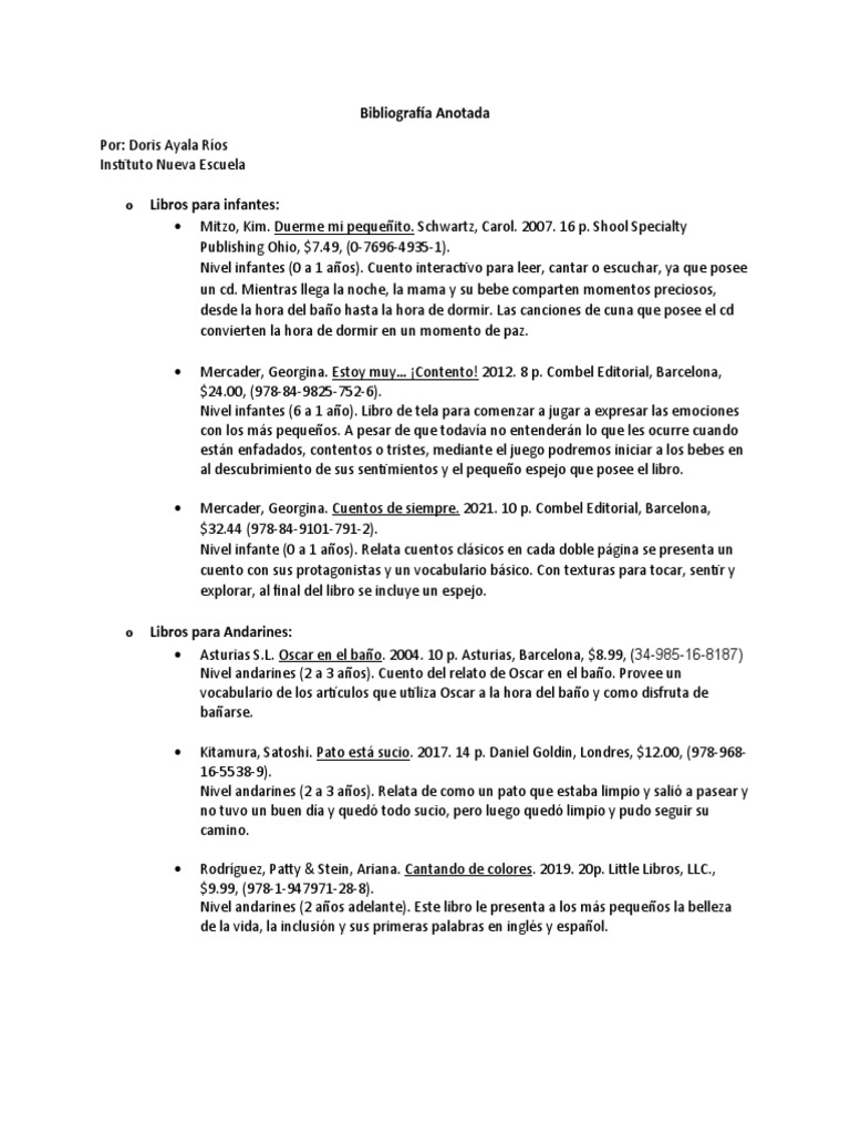 Bibliografía Anotada | PDF