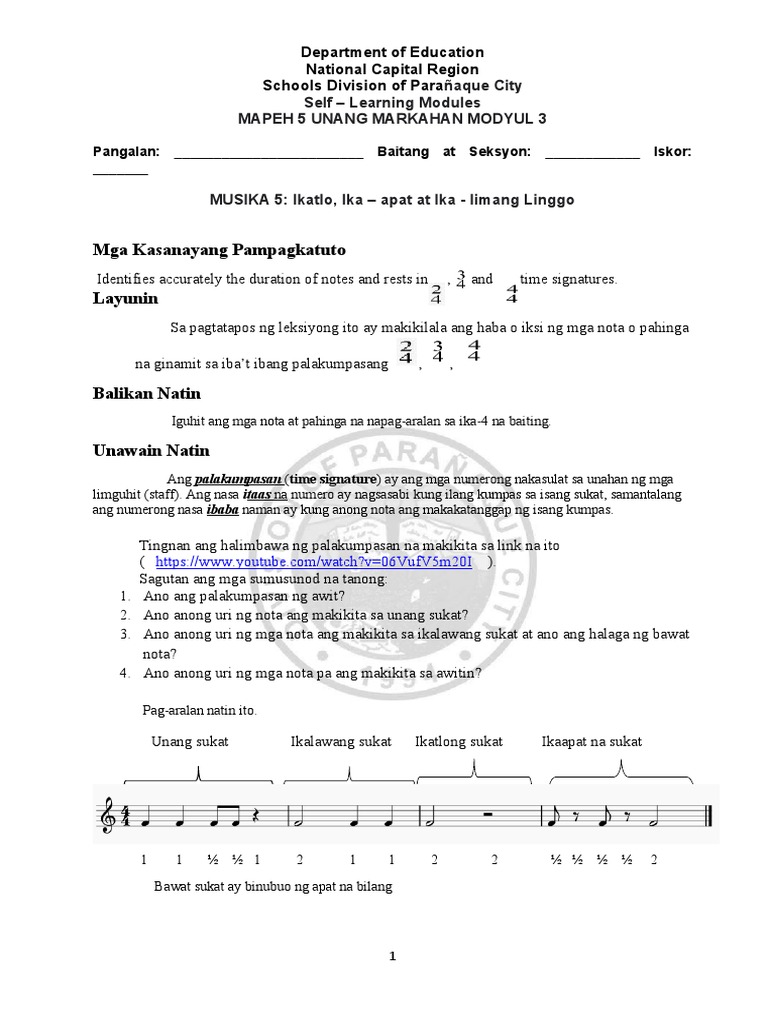 Mapeh5 QTR1 Mod3 | PDF