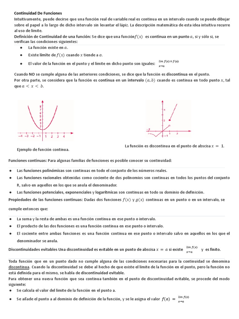 Continuidad de Funciones | PDF | Función continua | Función (Matemáticas)