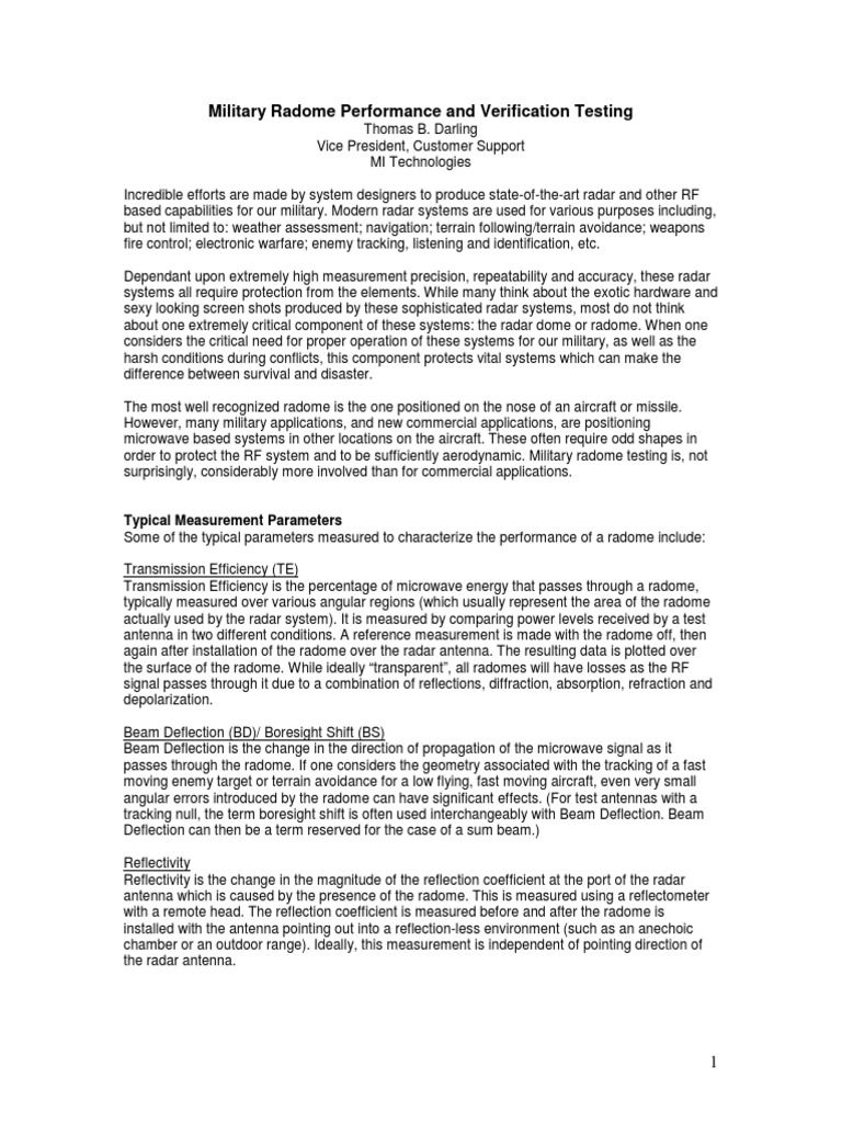 NSI-MI - Military Radome Performance and Verification Testing | PDF ...