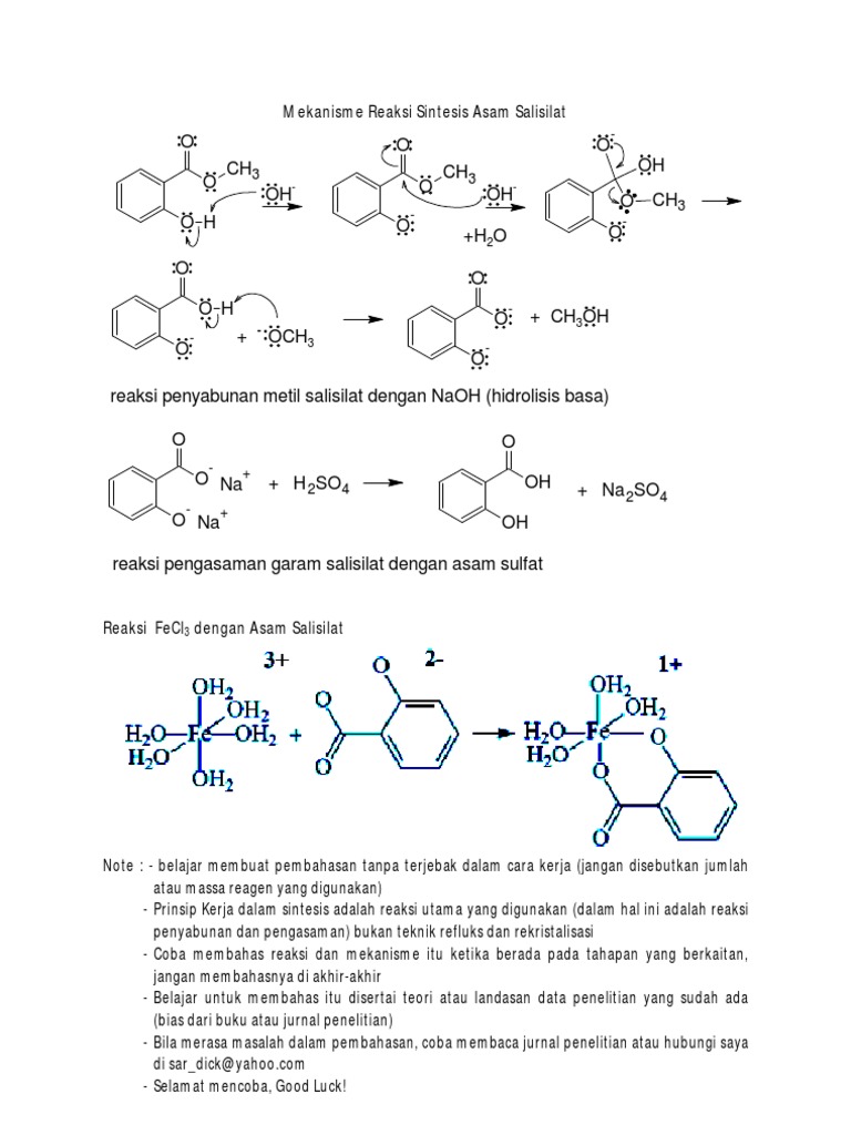 Mekanisme Reaksi Sintesis Asam Salisilat | PDF | Sains & Matematika