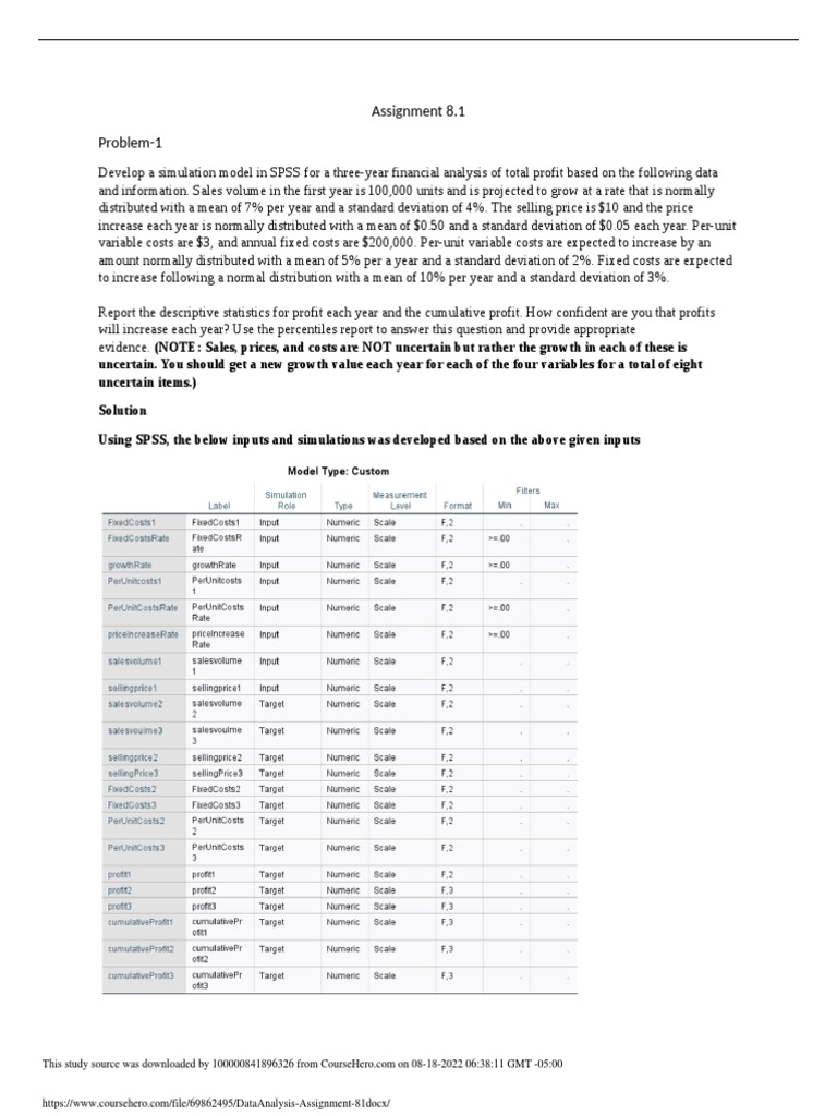 DataAnalysis Assignment 8.1 | PDF | Standard Deviation | Normal Distribution