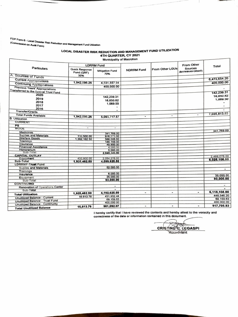Ldrrmf Utilization Pdf
