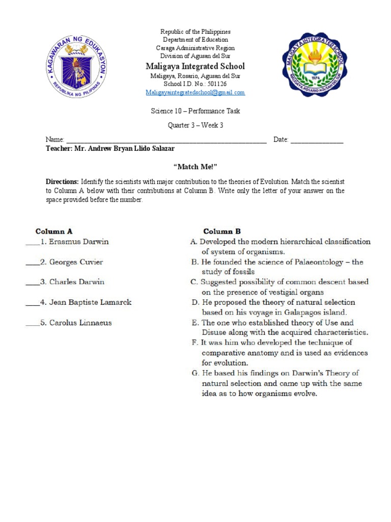 Week 3 Science 10 PT Q3 | PDF