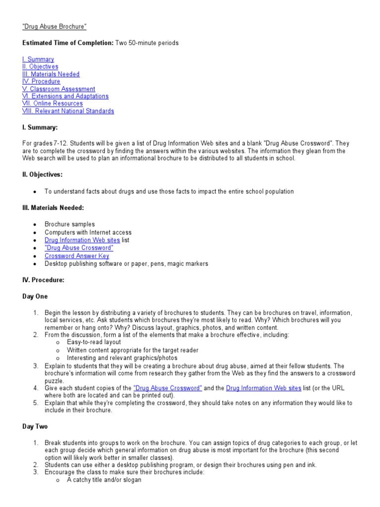 Drug Abuse Brochure | PDF | World Wide Web | Internet & Web