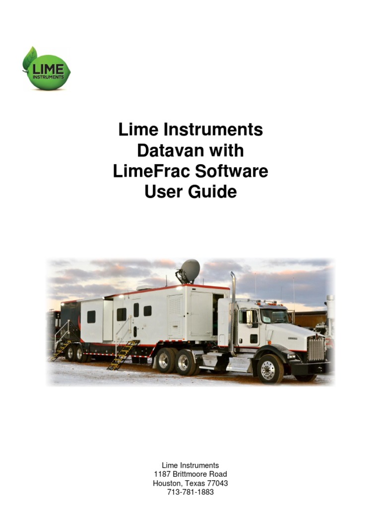 Lime Instruments. Datavan With LimeFrac Software User Guide | PDF | System Software | Computer ...