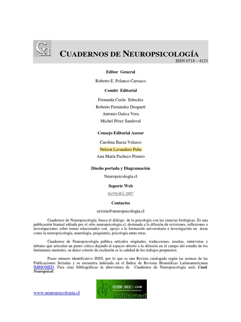 CNPS Año 1 N°2 | PDF | Neuropsicología | Enfermedades y trastornos humanos