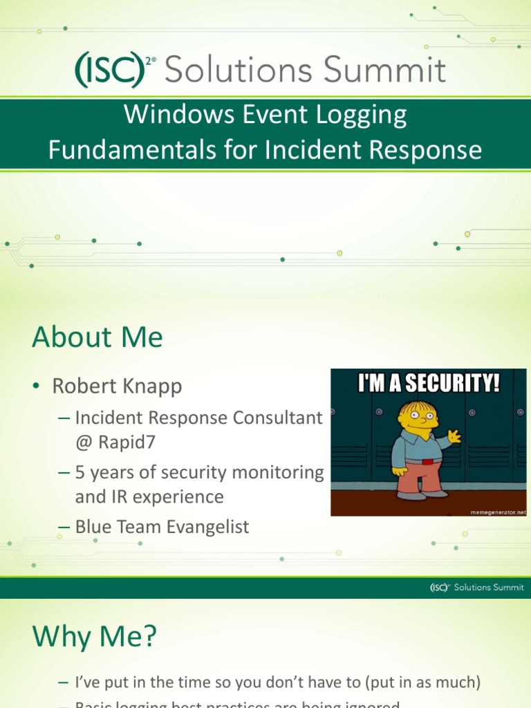 Windows Event Logging Fundamentals For Incident Response Pdf Login