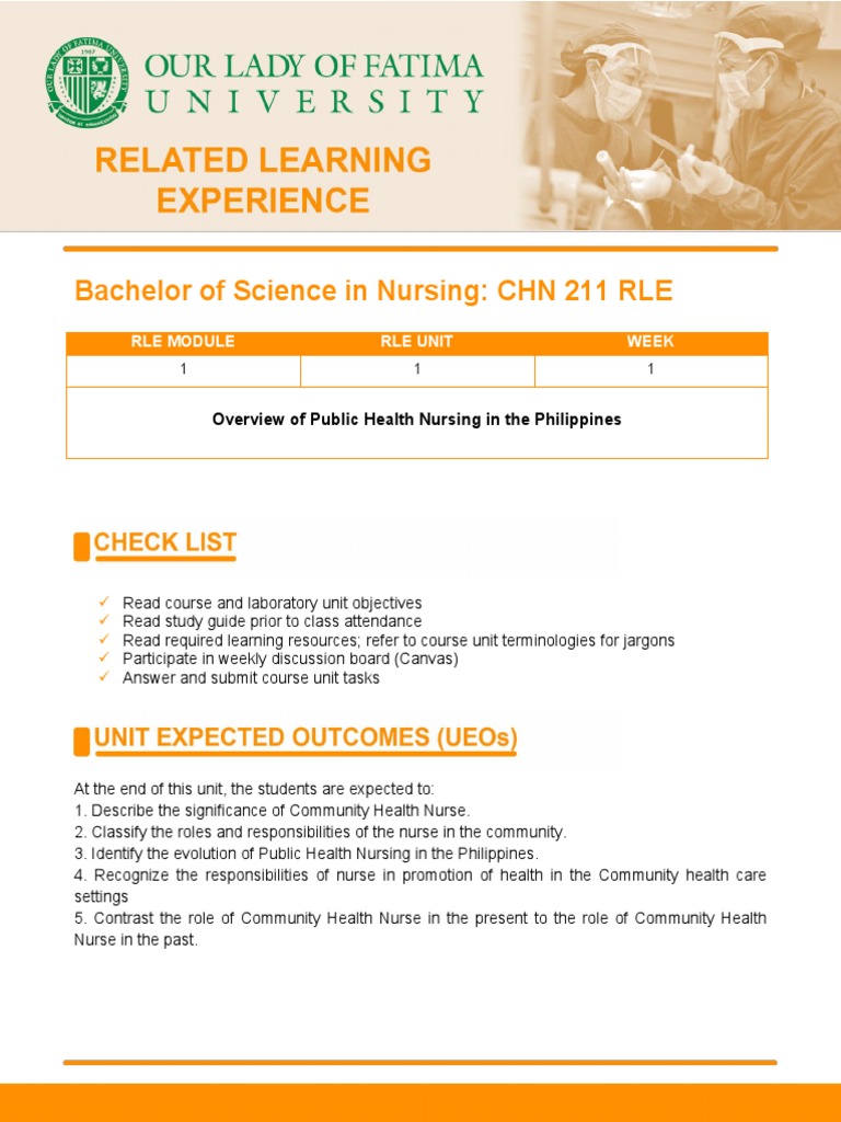 Week 1 CHN Rle | PDF | Nursing | Community