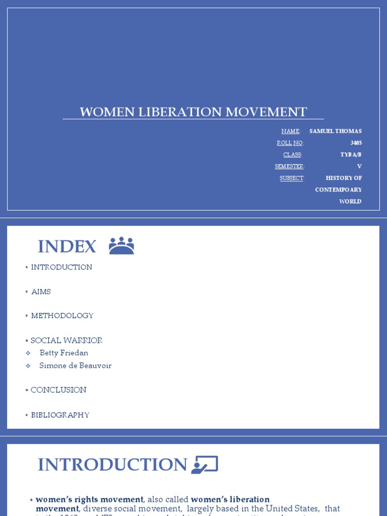 Women Liberation Movement (History of Contemporary World) | PDF ...