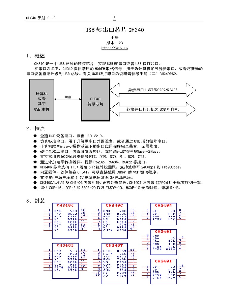 WCH Jiangsu Qin Heng CH340G - C14267 | PDF