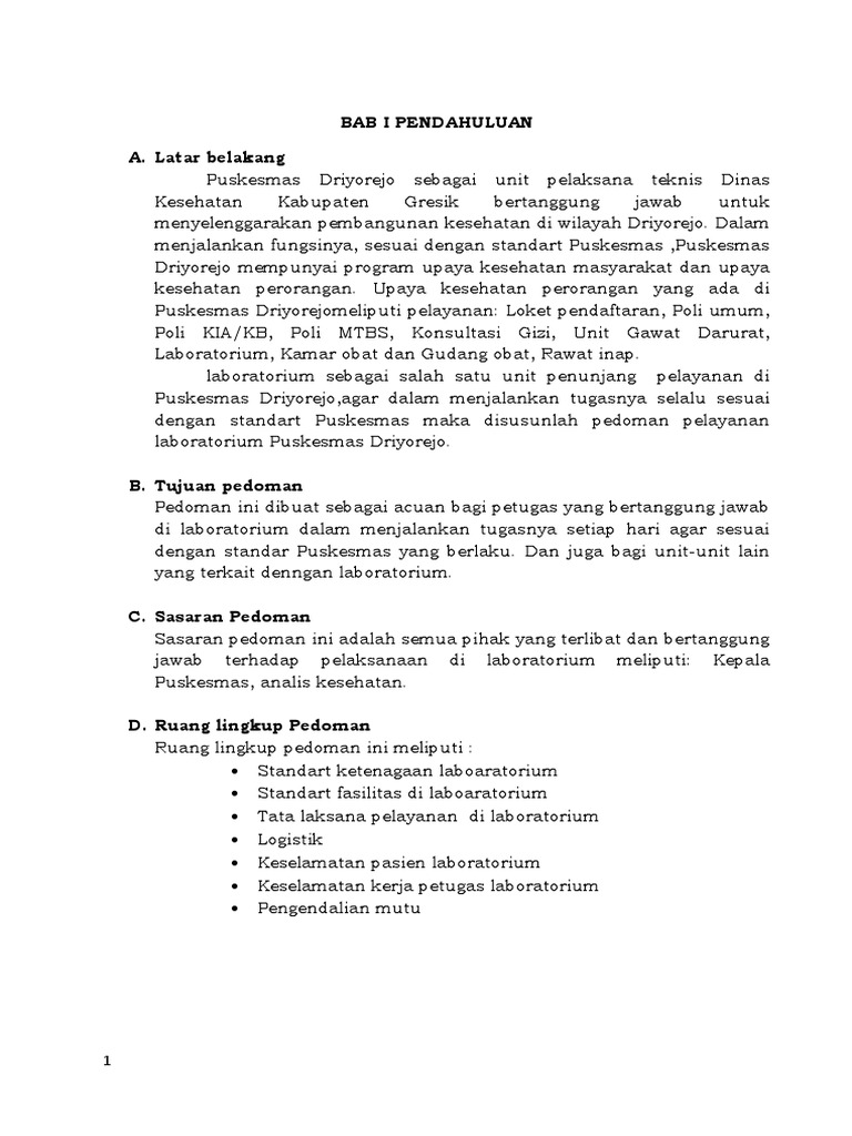 Pedoman Pelayanan Laboratorium | PDF