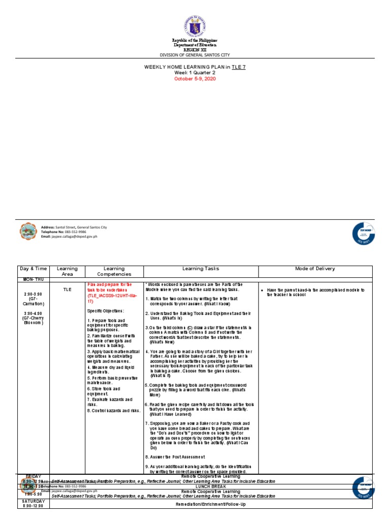 WHLP-TLE7-BPP-Week 1 | PDF WHLP-TLE7-BPP-Week 1 | PDF