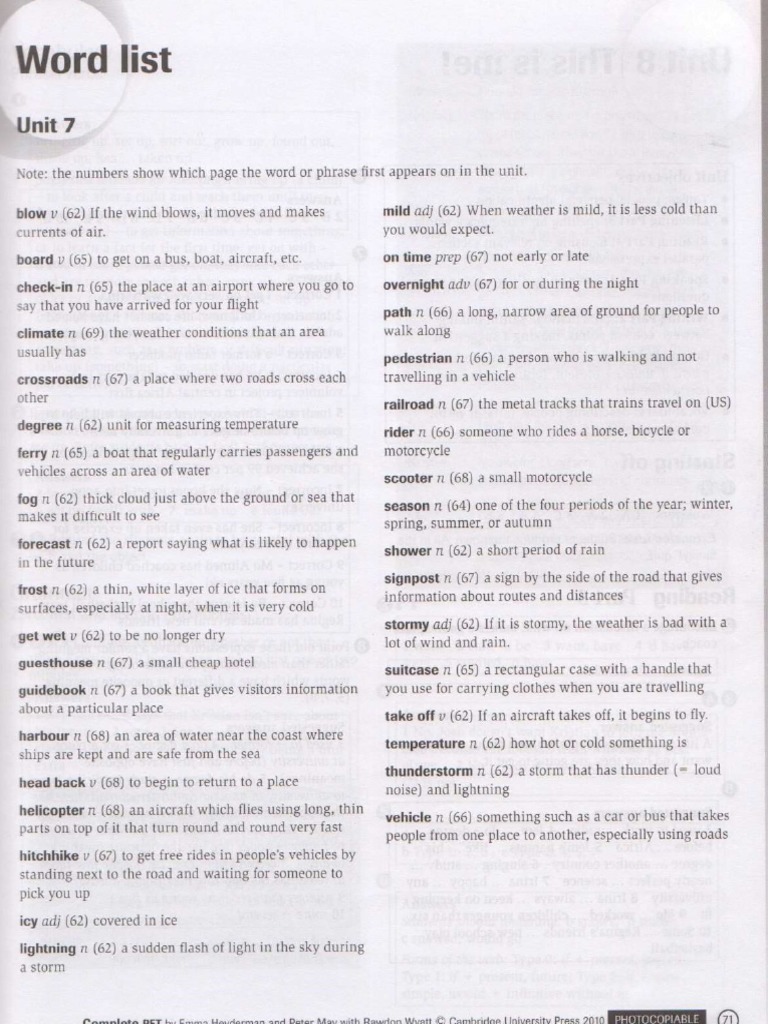 Unit 7 + 8 - Vocab List | PDF