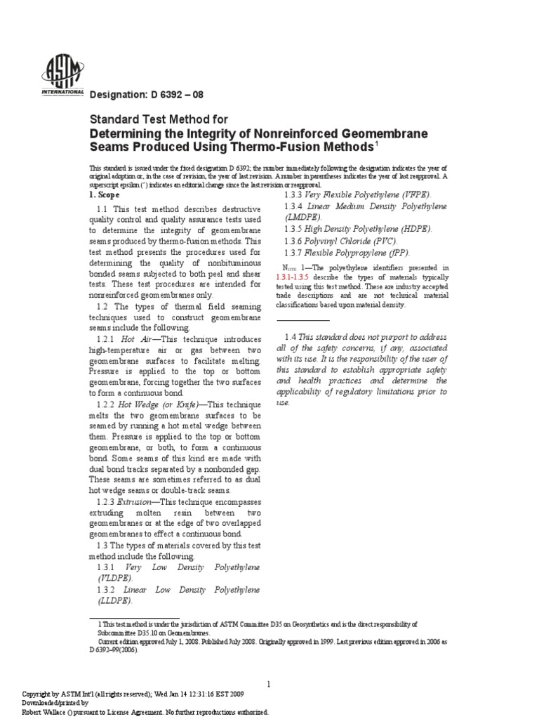 Astm d6392 | PDF | Polyethylene | Secondary Sector Of The Economy