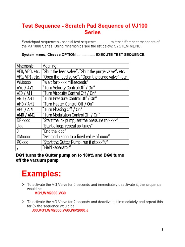 Scratchpad Sequence of Videojet 1000 | PDF | Chemical Engineering | Gas ...