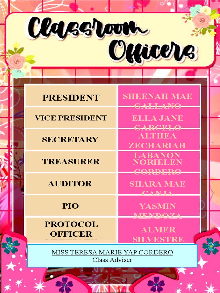 Classroom Officers and Cleaners | PDF