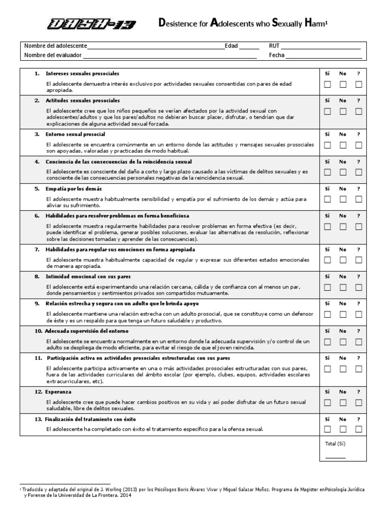 Protocolo DASH-13 | PDF | Adultos | Las emociones