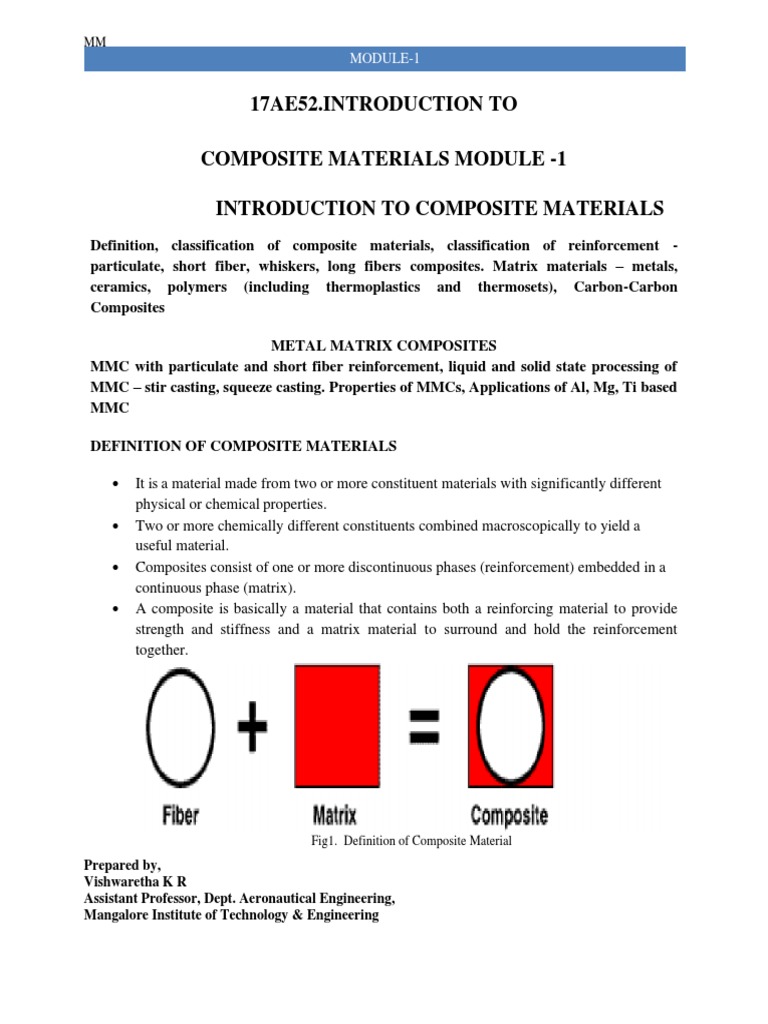 CMS Unit-1 Part-1 | PDF | Composite Material | Sintering