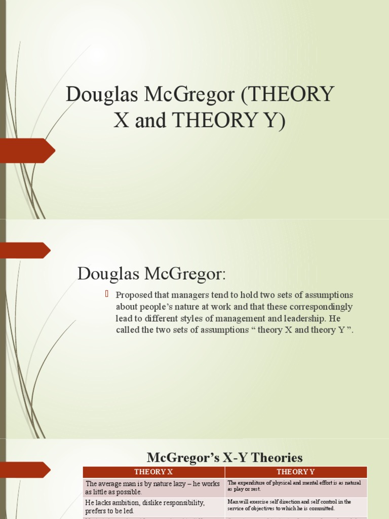 McGregor's Theory X and Y Explained | PDF | Social Psychology | Applied ...