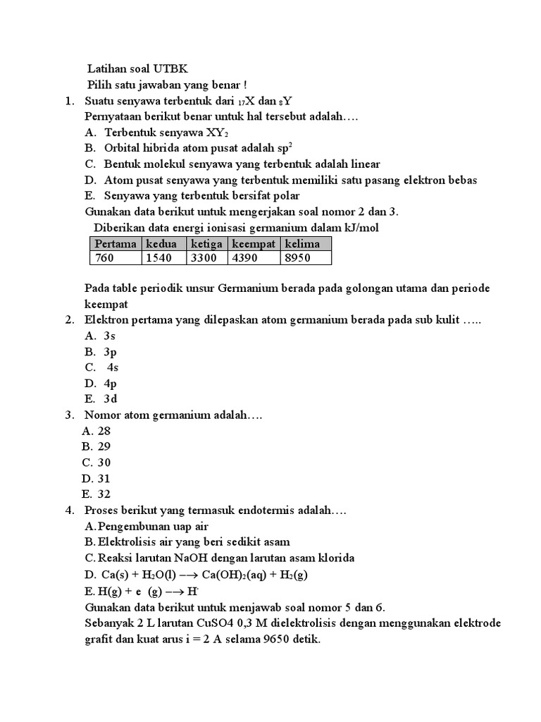 Latihan Soal UTBK | PDF