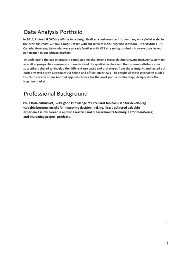 Data Analysis Portfolio | PDF | Nintendo | Wii Data Analysis Portfolio | PDF | Nintendo | Wii