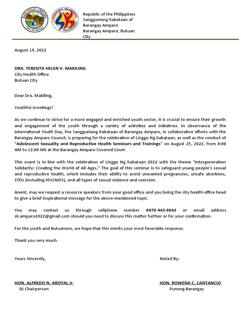 Letter Symposium Resource Speaker | PDF | Sexuality | Human Reproduction