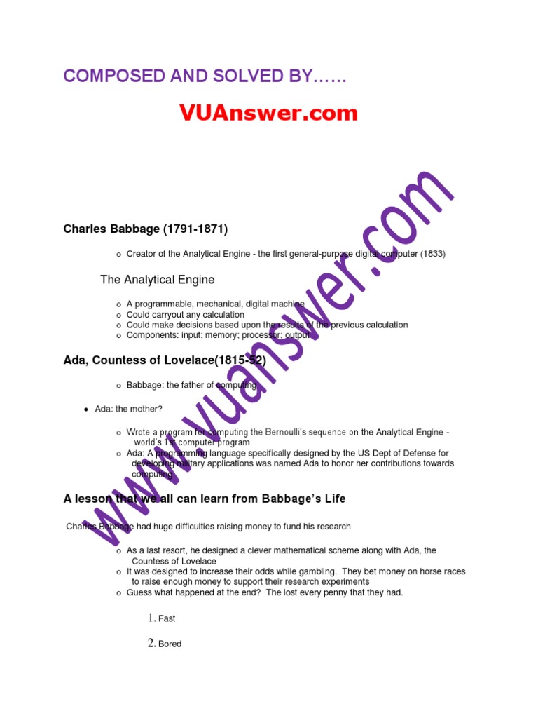 CS101 Imp Short Notes | PDF | Central Processing Unit | Computer Data ...