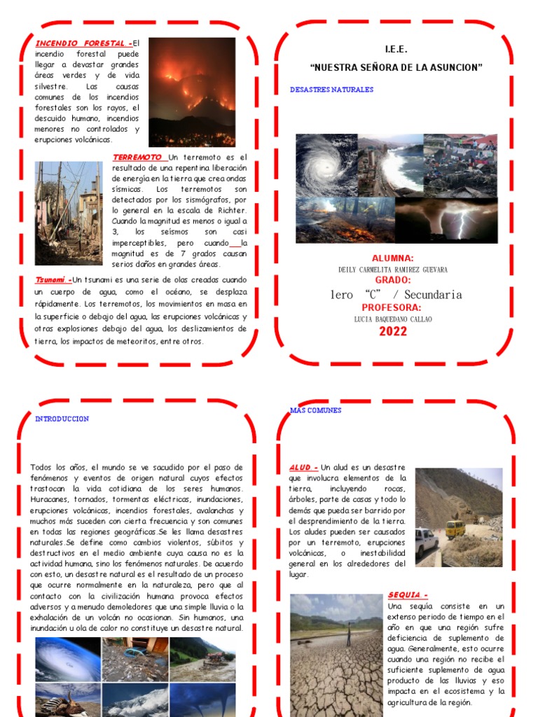 Diptico Desastres Naturales | PDF | Temblores | Tsunami Diptico Desastres Naturales | PDF | Temblores | Tsunami