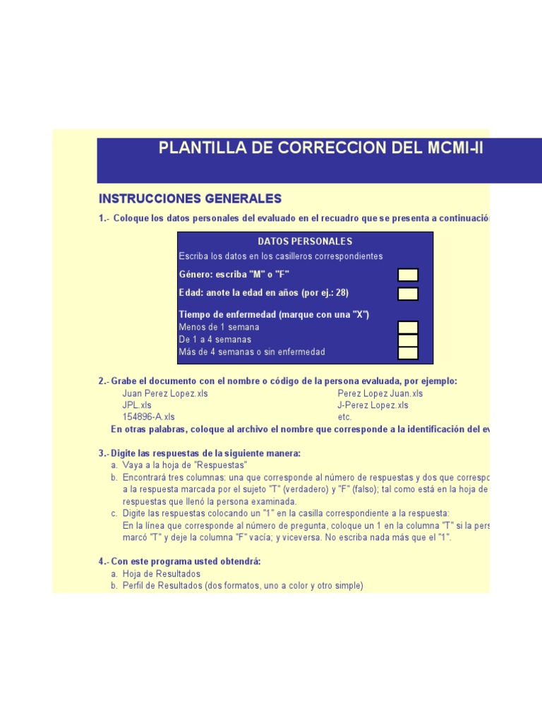 Guía para la corrección del Inventario Multiaxial de Millon (MCMI-II ...