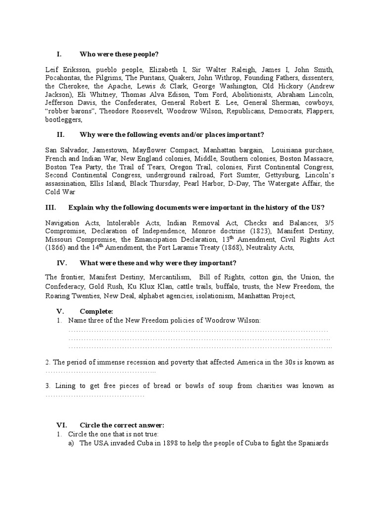 Am. History Final Exam - Przykładowe Pytania | PDF | Confederate States ...