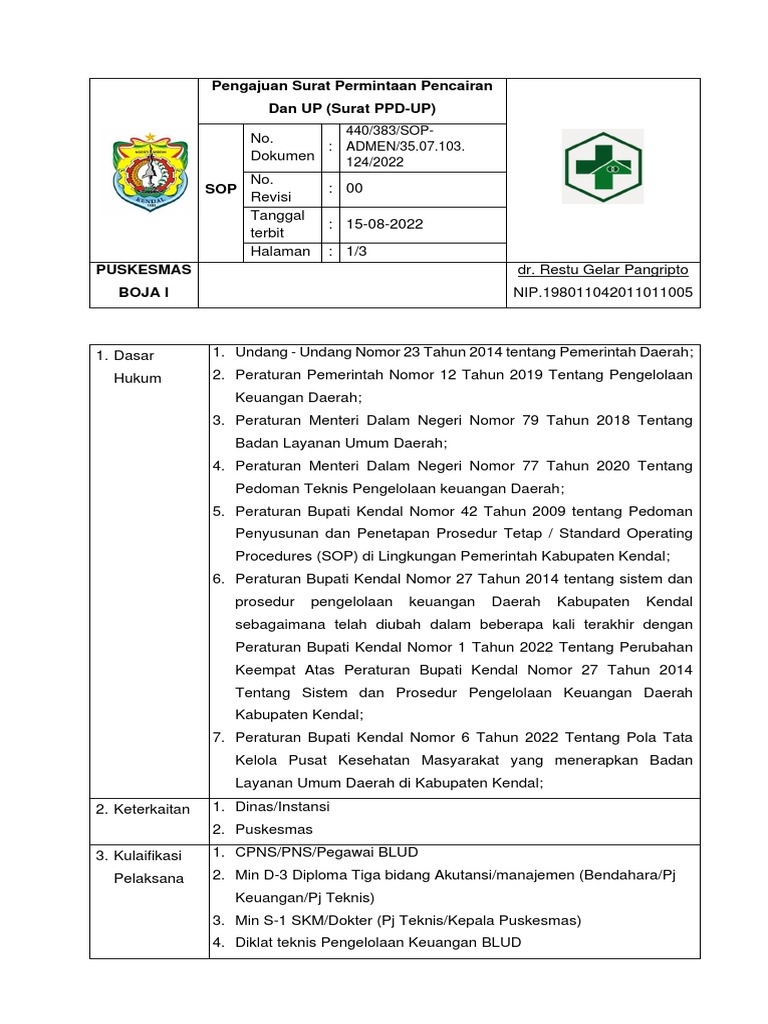 Sop Pengajuan SP2D Up | PDF