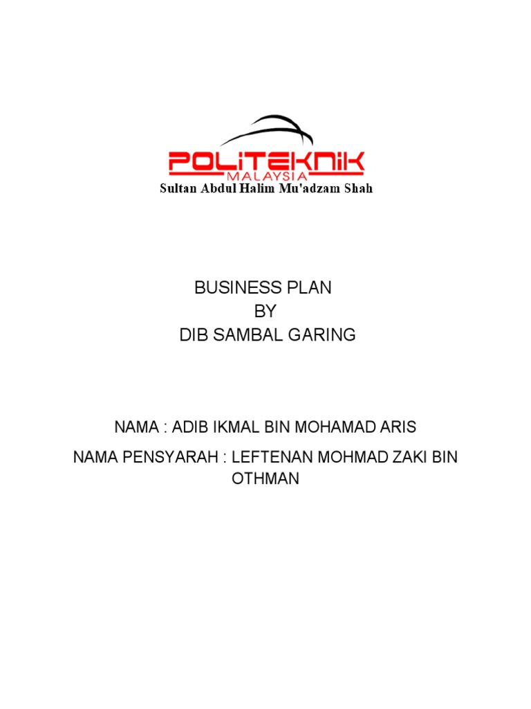 Business Plan Dib Sambal Garing | PDF
