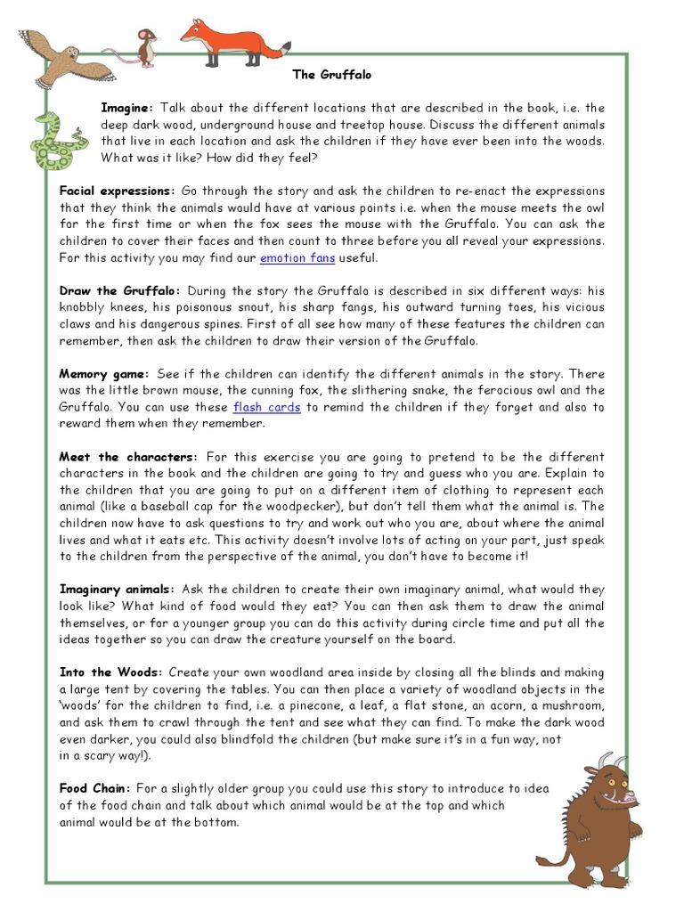 Gruffalo Activities for Kids | PDF | General Fiction