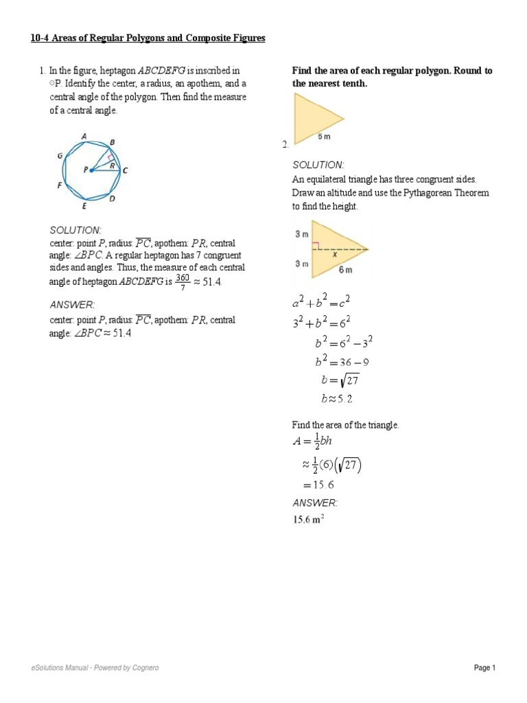 10_4_Areas_of_Regular_Polygons_and_Composite_Figures | PDF | Area ...