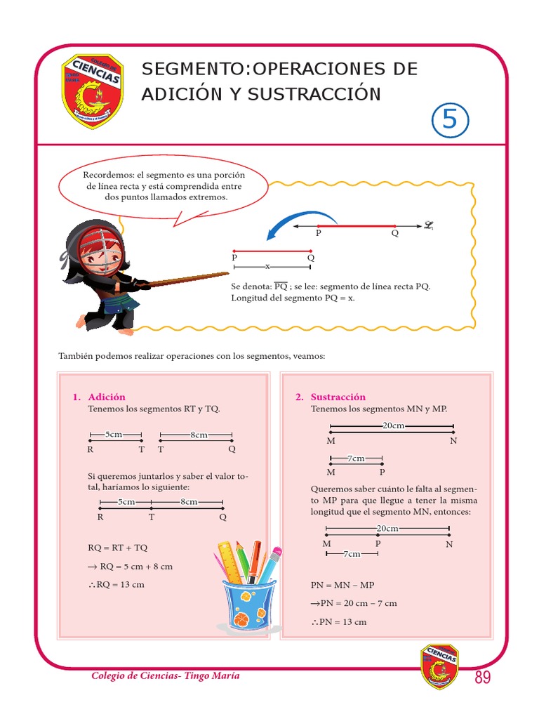 Segmento:Operaciones de Adición Y Sustracción | PDF | Ángulo | Sustracción