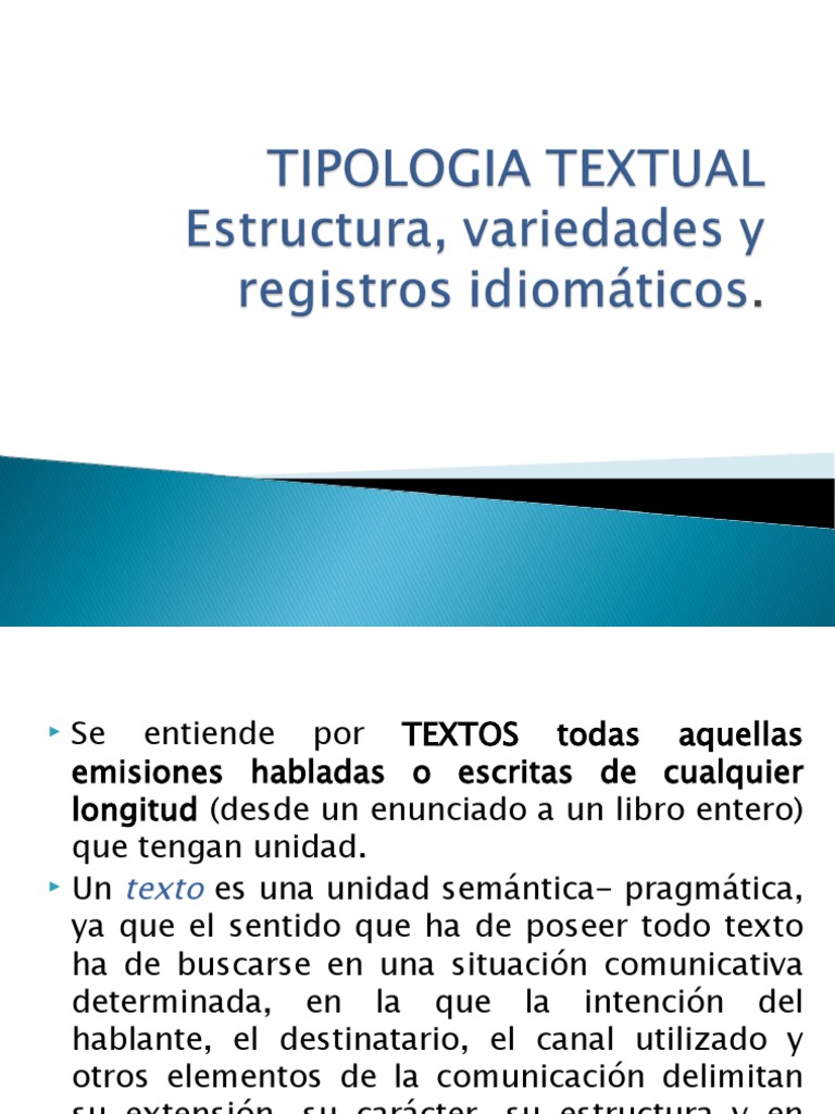 Tipologia Textual, Estructura y Variedades | PDF