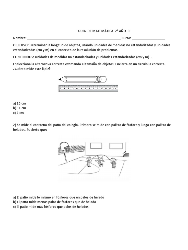 Guia - Matematica-2-Basico-Unidades-Estandarizadas-Y-No-Estandarizadas ...