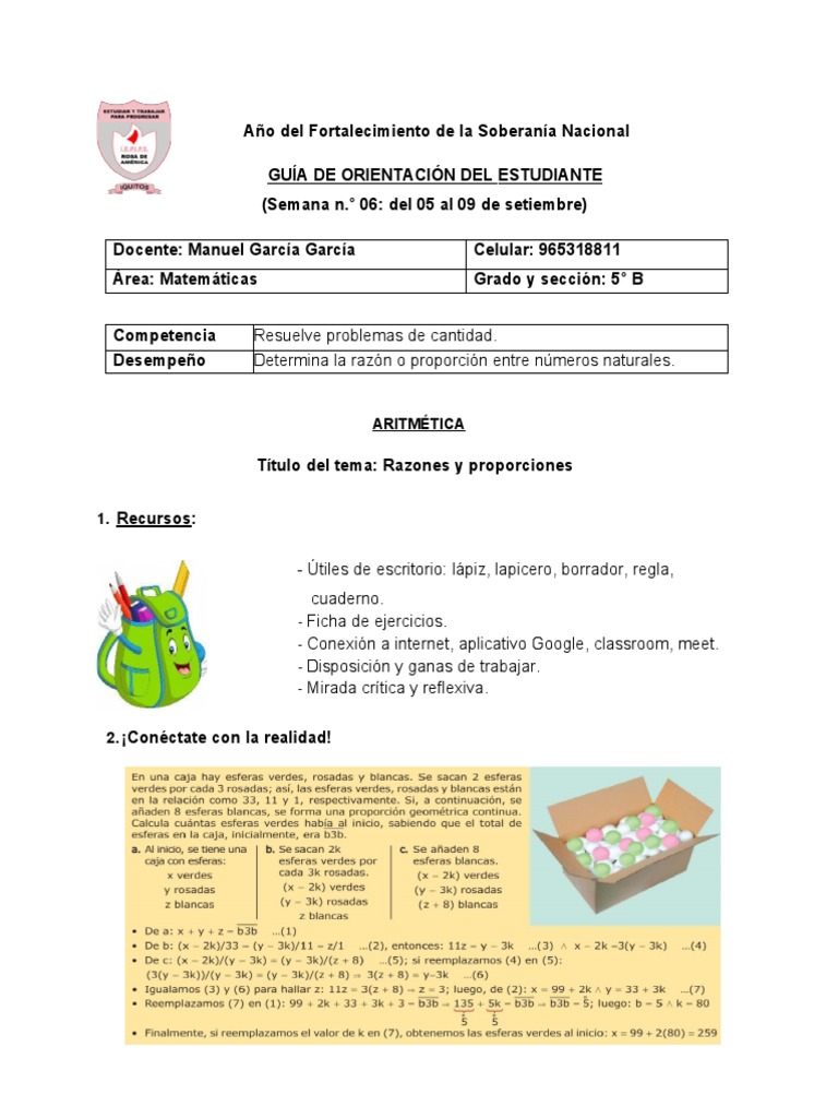 Guía Mate 5°B Sec - 2022 | PDF | Evaluación | Matemáticas