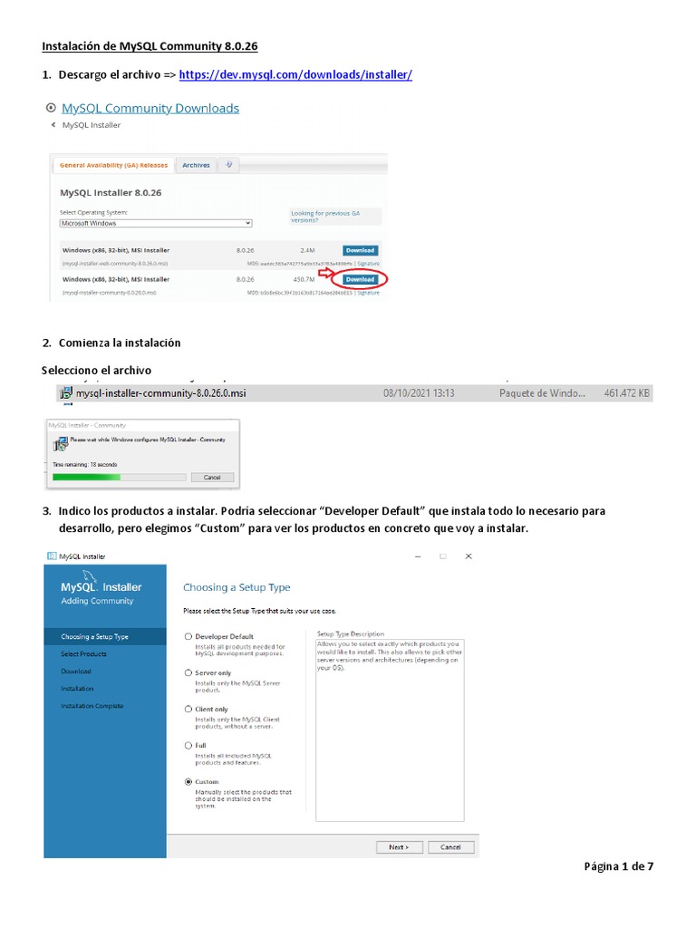 Instalación MySQL Con Workbench | PDF | Mi sql | Informática