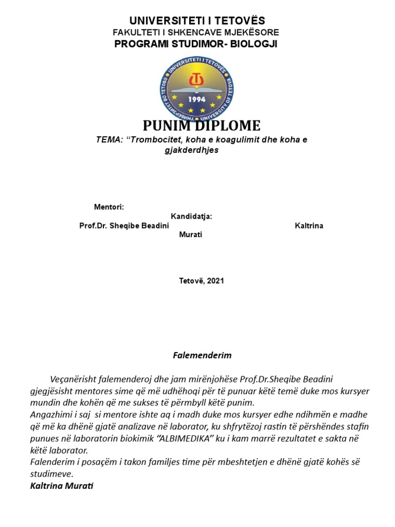 Punim Diplome: Universiteti I Tetovës | PDF